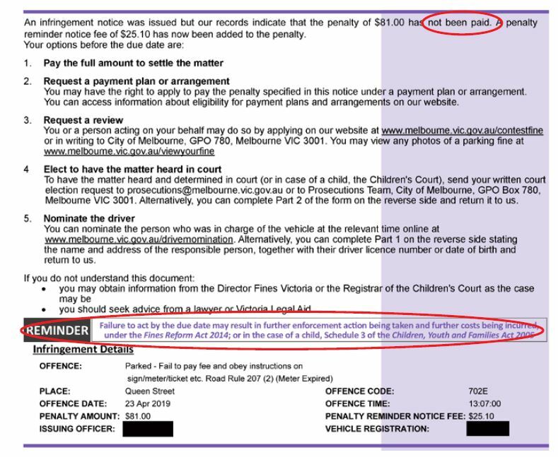 Investigation into review of parking fines by the City of Melbourne ...